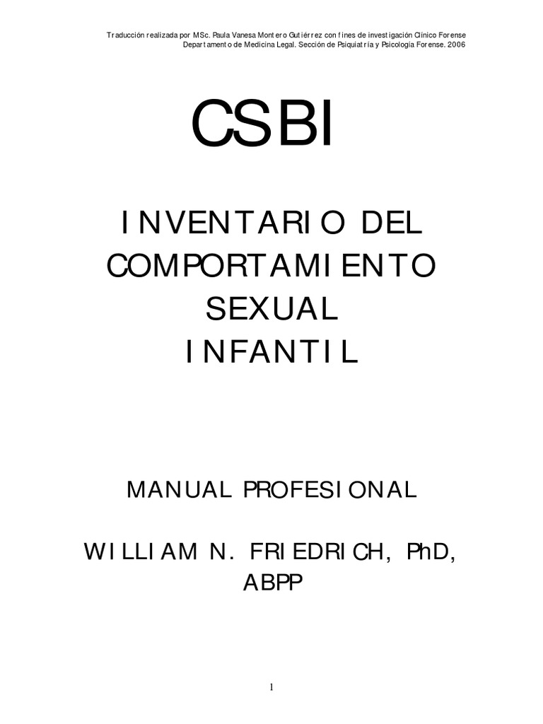 Manual Del CSBI | PDF | Comportamiento | Abuso sexual