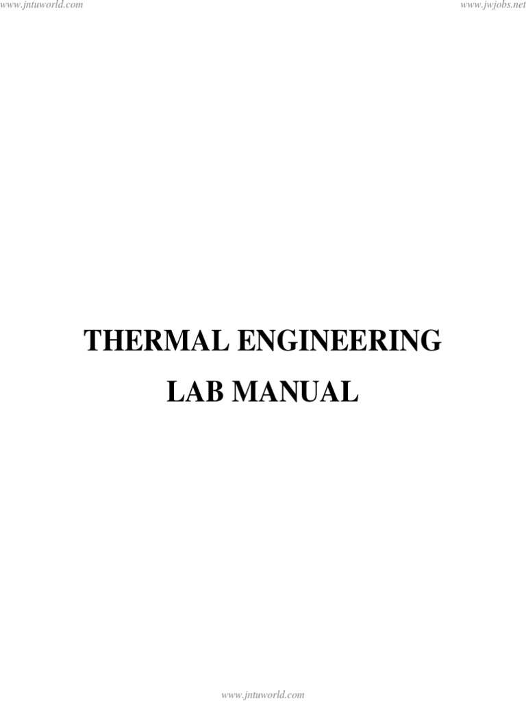 Thermal Engineering Lab Manual | PDF