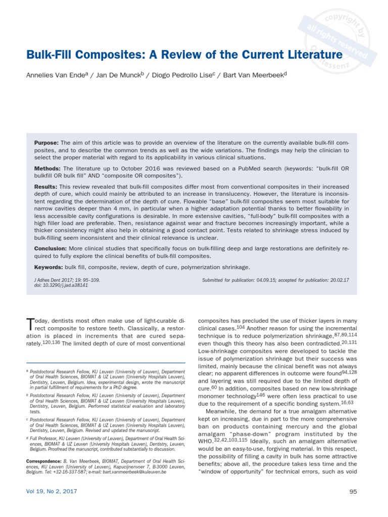 Bulk Fill | PDF | Composite Material | Dentistry