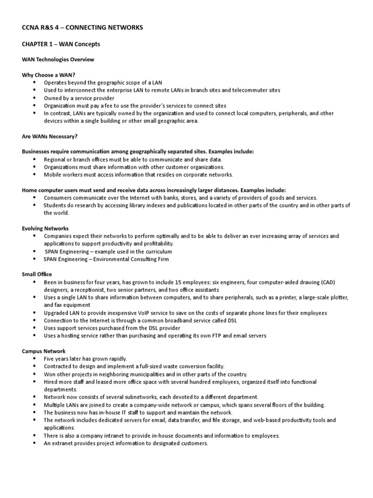 CCNA4 Chapter 1 - WAN Concepts | PDF | Virtual Private Network | Multiprotocol Label Switching