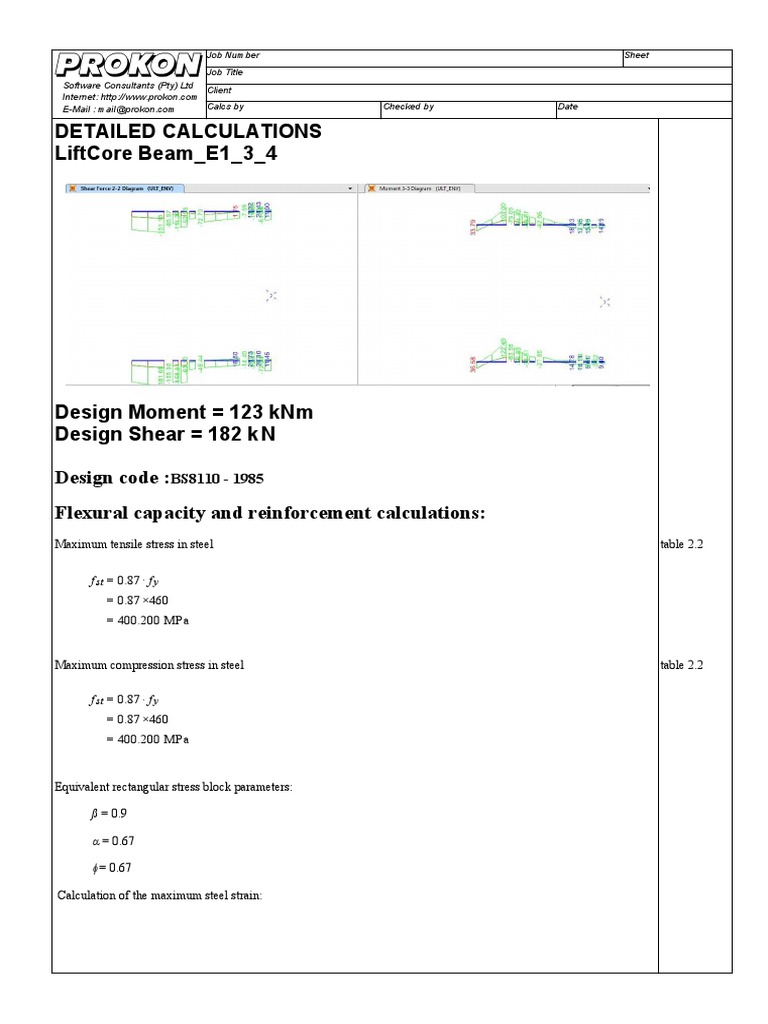 Lift Core Beam Calculation | PDF