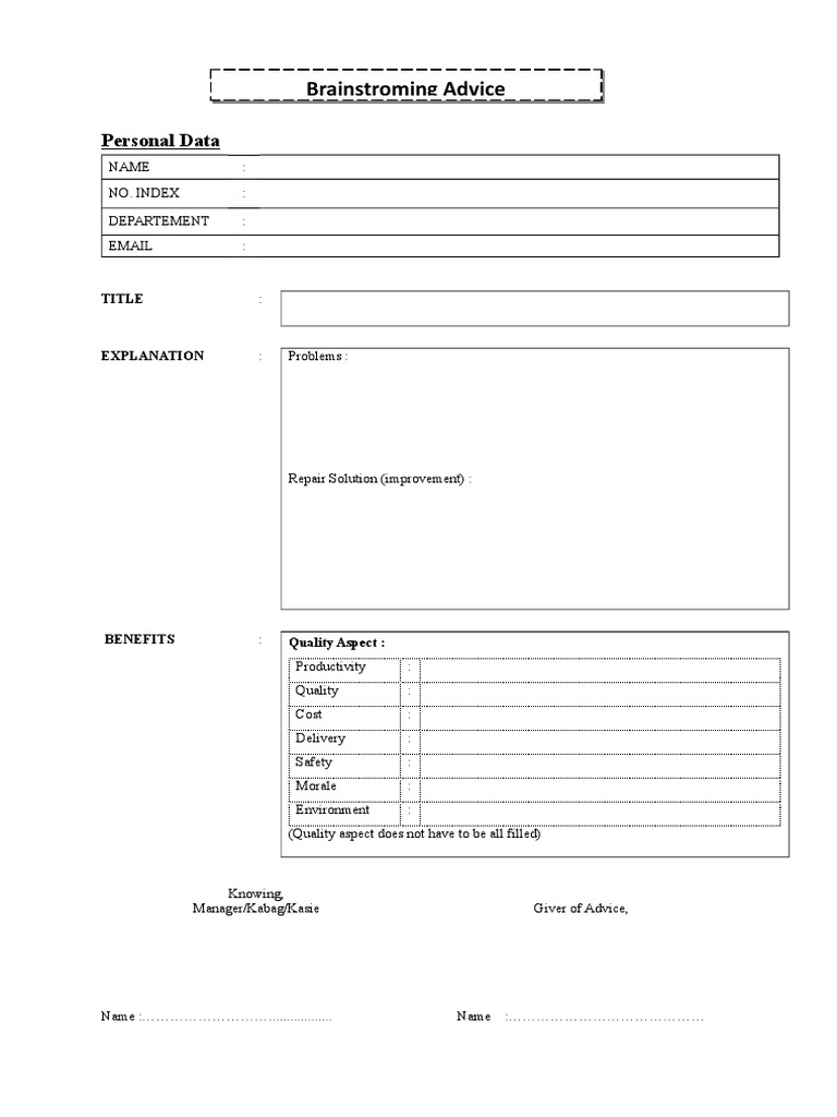 Form Sumbang Saran | PDF