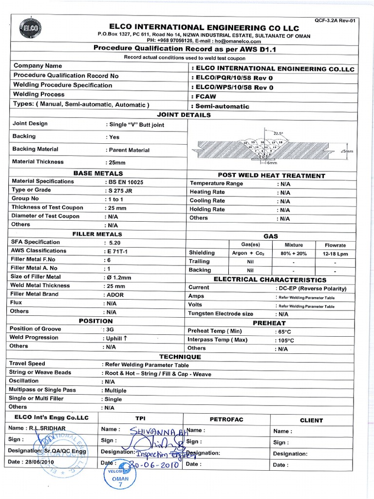 PQR-3G FCAW Sample