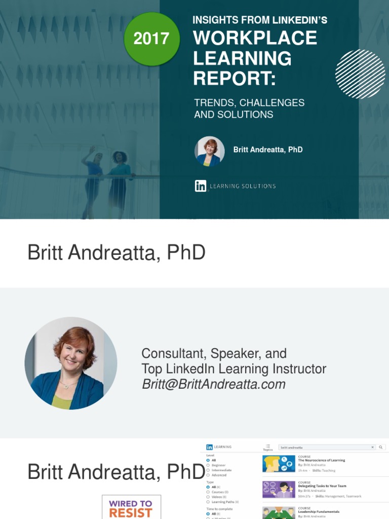 Workplace Learning Report:: Insights From Linkedin'S | PDF | Leadership ...