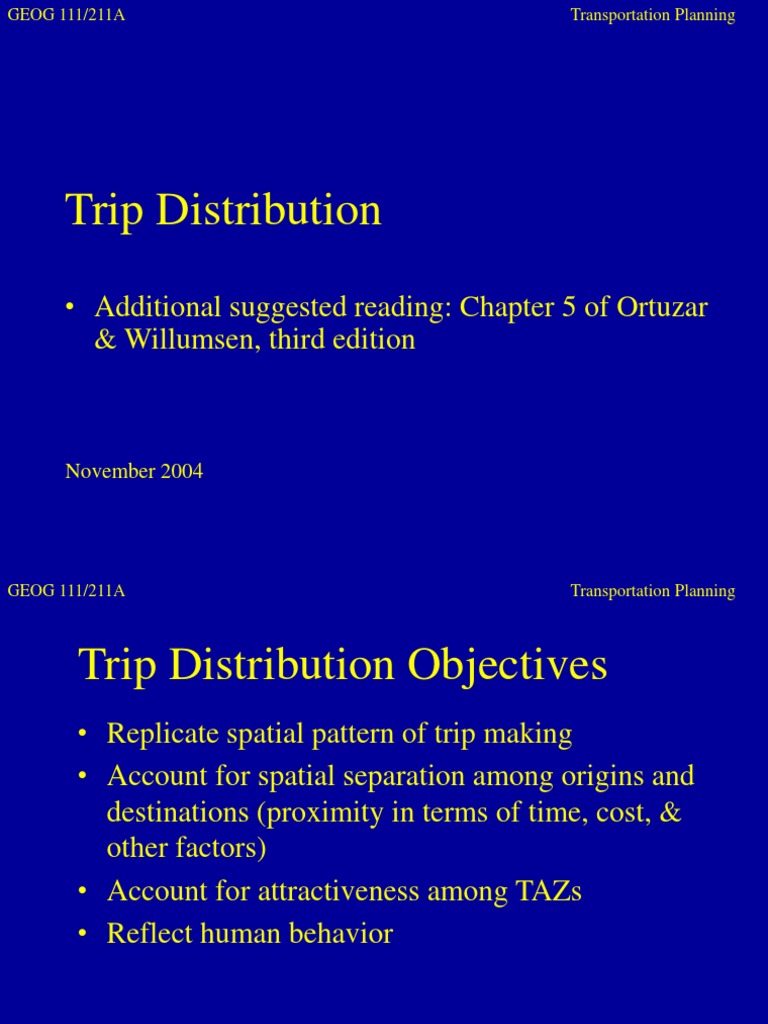 Trip Distribution | PDF | Matrix (Mathematics) | Teaching Mathematics