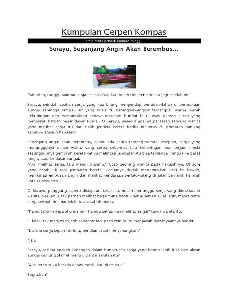 Cerpen Romantis: Senja di Serayu | PDF