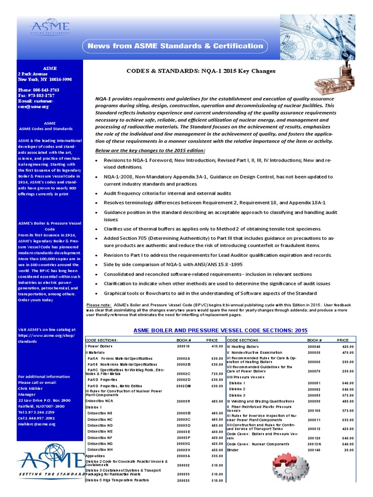 Key Changes to the 2015 Edition of NQA-1: Quality Assurance ...
