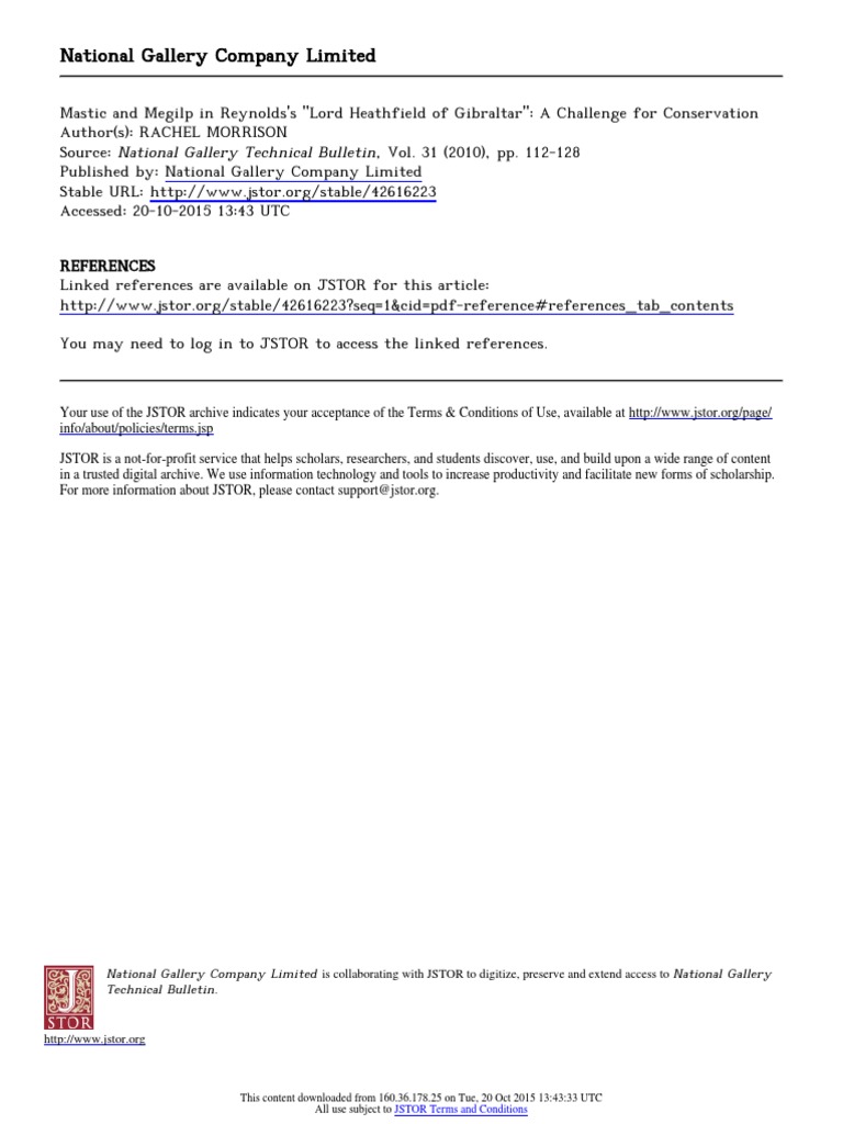 Mastic and Megilp in Reynolds's 'Lord Heathfield of Gibraltar | PDF ...