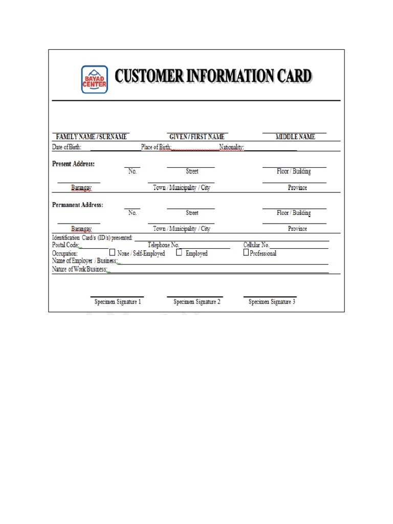 BayadCenterForm PDF | PDF