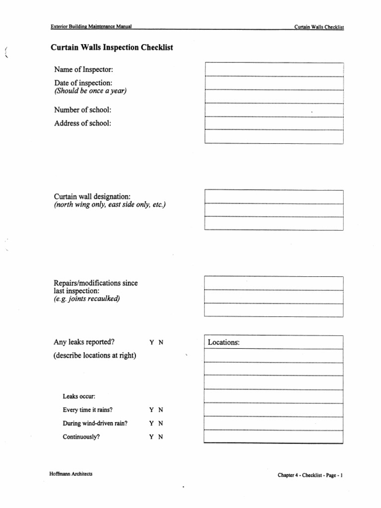 3 Curtain Walls Inspection Checklist | PDF