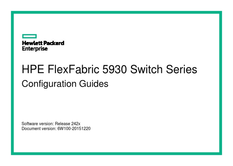 HPE FlexFabric 5930 Switch Series - c04974061-3 | PDF | Computers