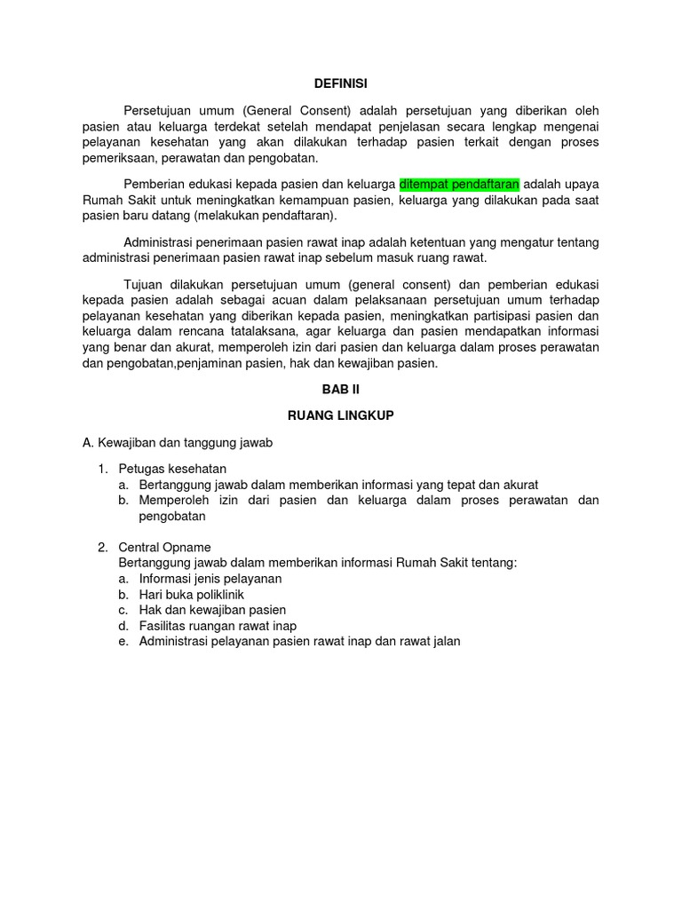 General Konsen (Defenisi Dan Ruang Lingkup) | PDF