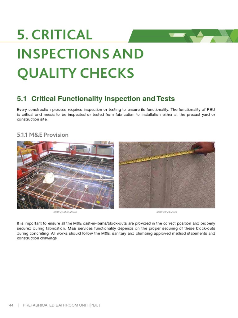 Critical Inspections and Quality Checks | PDF | Tile | Pipe (Fluid ...