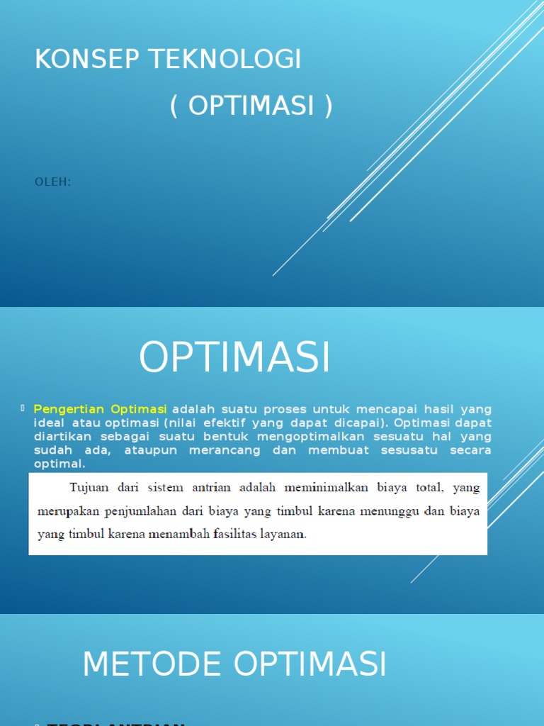 Optimasi | PDF | Karier & Perkembangan | Bisnis