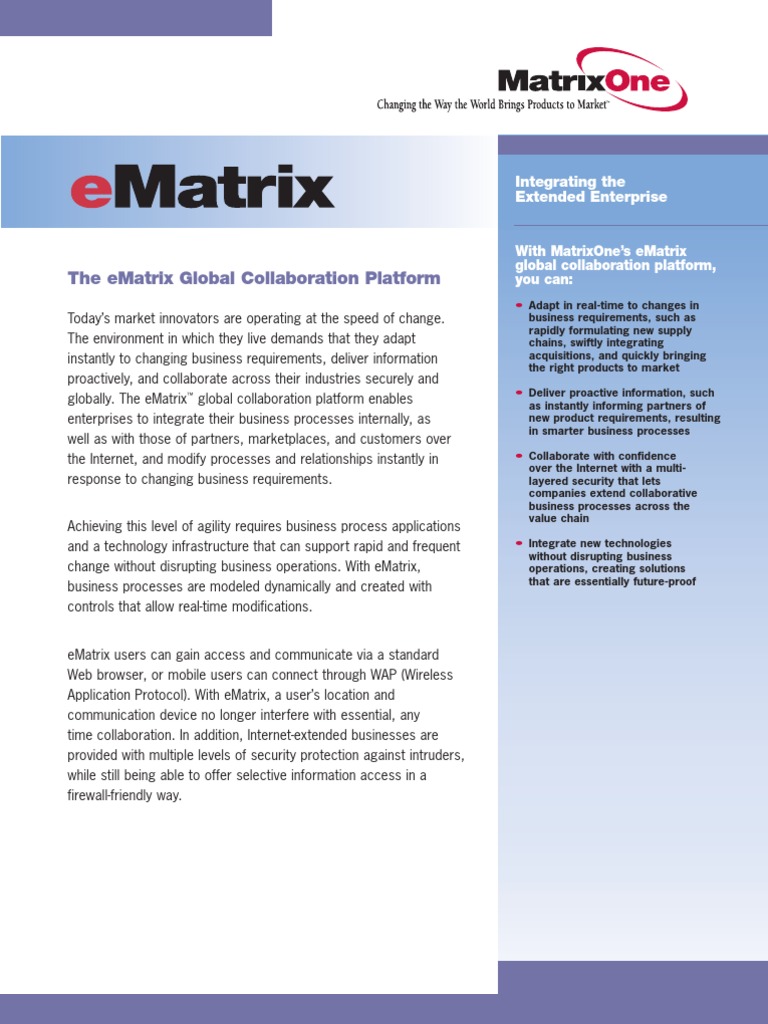 The Ematrix Global Collaboration Platform: Integrating The Extended ...