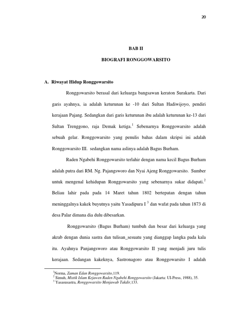 Biografi Ronggowarsito | PDF