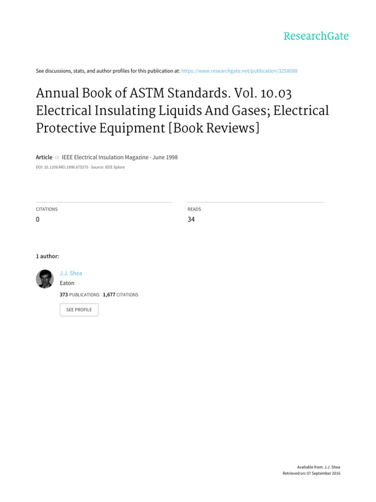 Annual Book of ASTM Standards Vol 1003 Electrical | PDF | Electric ...