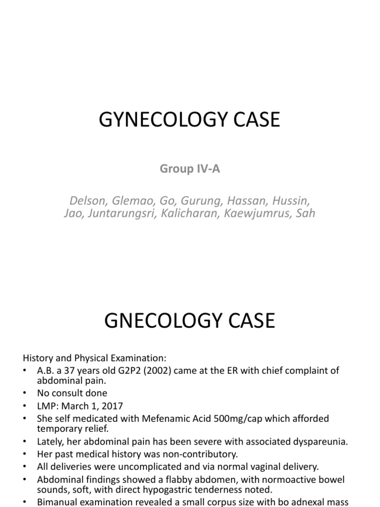 Gyne Case COC | PDF | Uterus | Women's Health