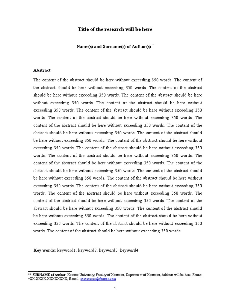 Research Abstract Submission Guidelines | PDF