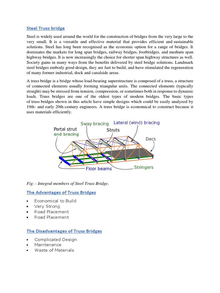 Fig: - Integral Members of Steel Truss Bridge | PDF | Bridge ...