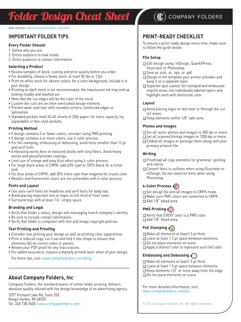 CF Folder Design Cheat Sheet | PDF | Typefaces | Graphic Design