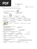 Grade 2 - 1ST Periodical Test | PDF | Linguistics | Cognitive Science