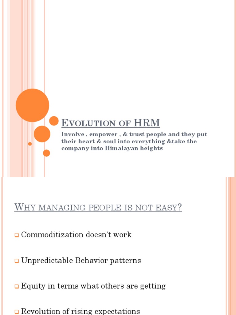 Evolution of Human Resource Management | PDF | Human Resource ...