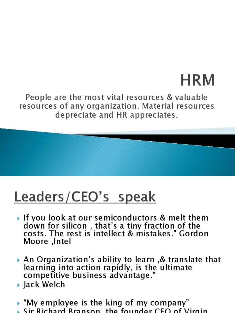 People Are The Most Vital Resources & Valuable Resources of Any ...