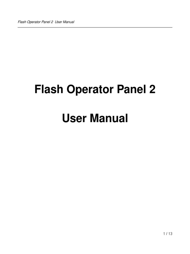 Flash Operator Panel 2 User Manual | PDF | Icon (Computing) | Session ...