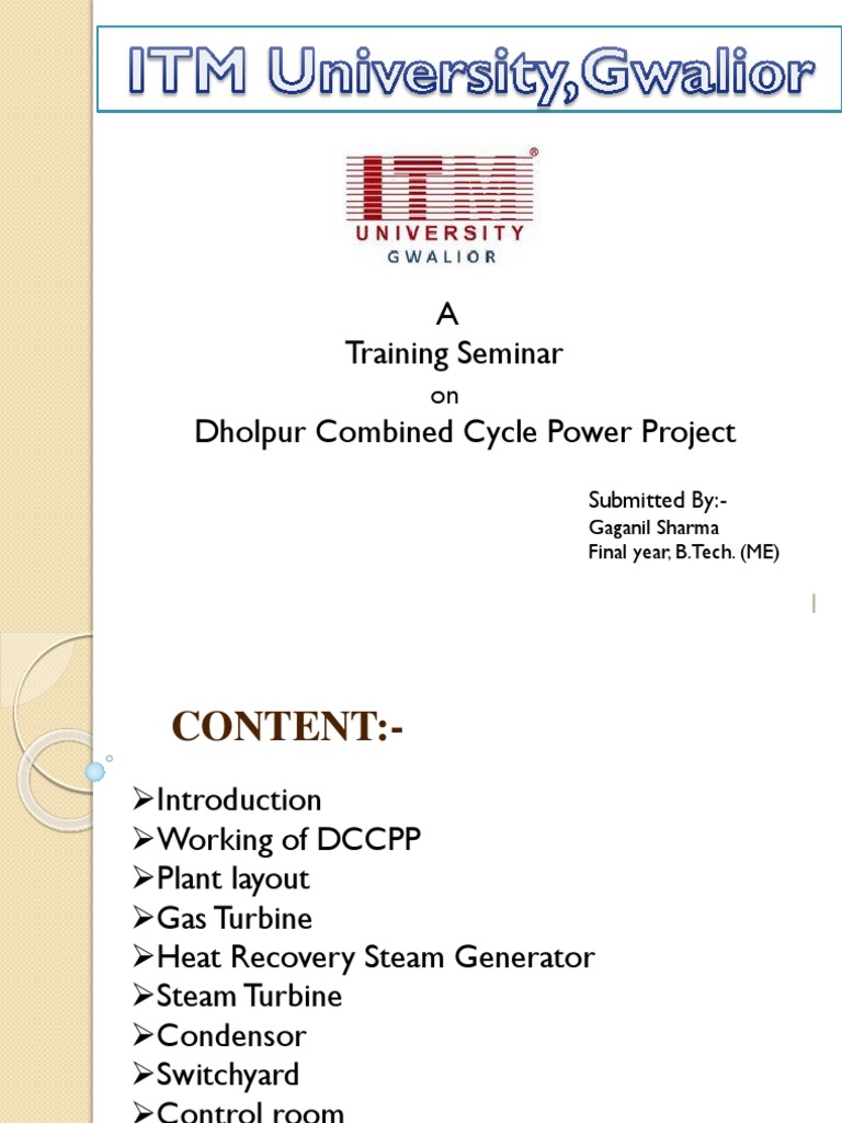 Industrial Training, at DCCPP | PDF | Steam | Gas Turbine