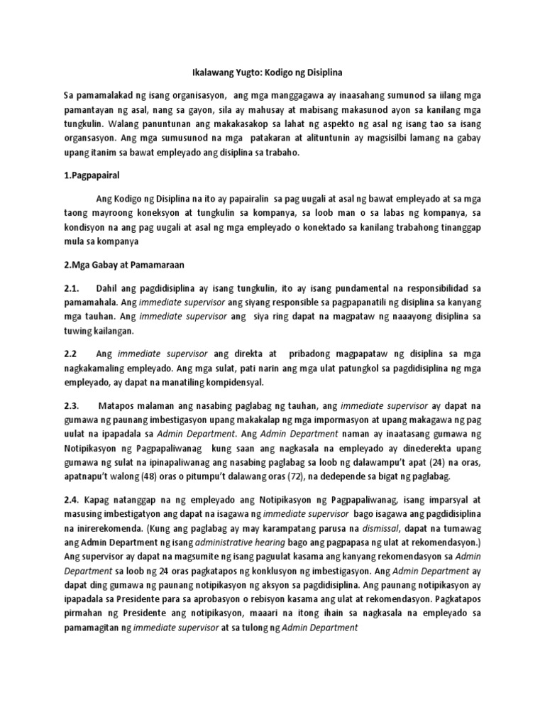 Kodigo NG Kompanya | PDF