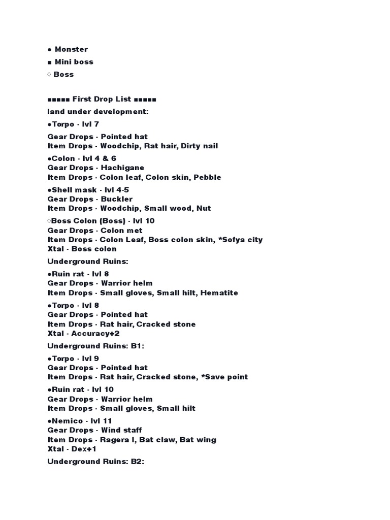 Monster Dan Item Toram Online | PDF | Nature