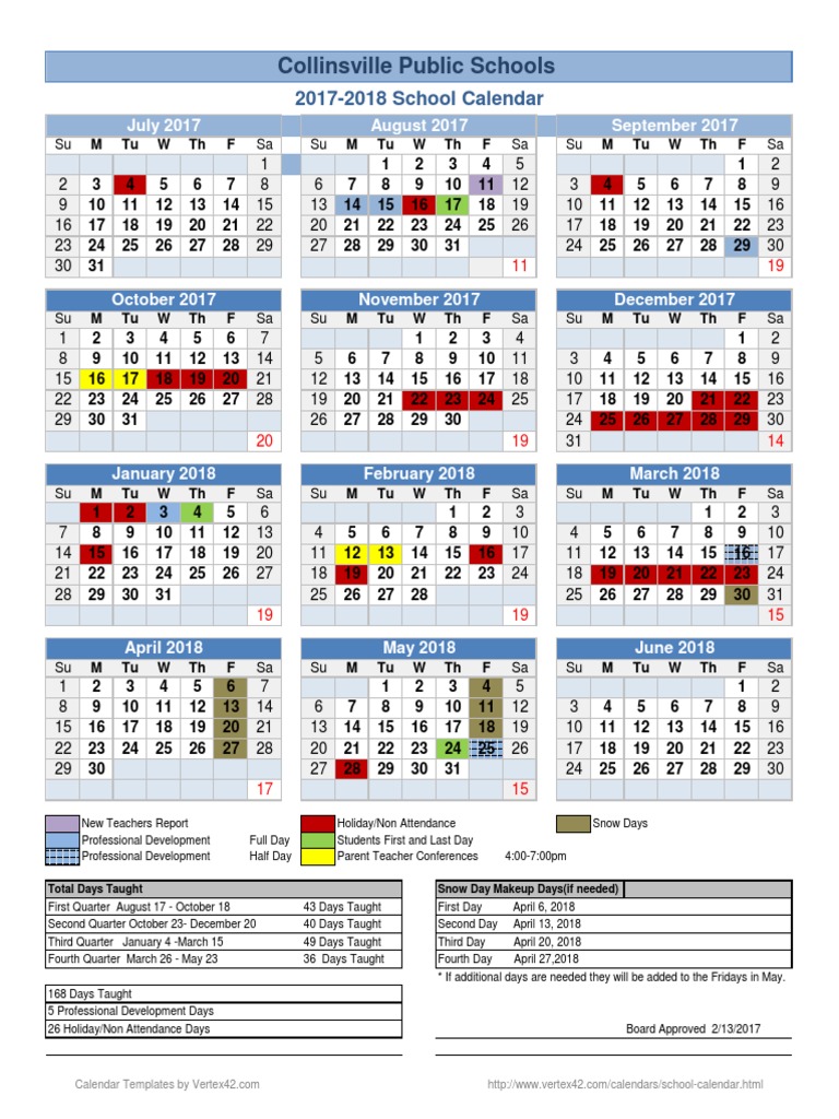 Cps School Year Calendar 2017-18 | PDF | Observances | Holidays