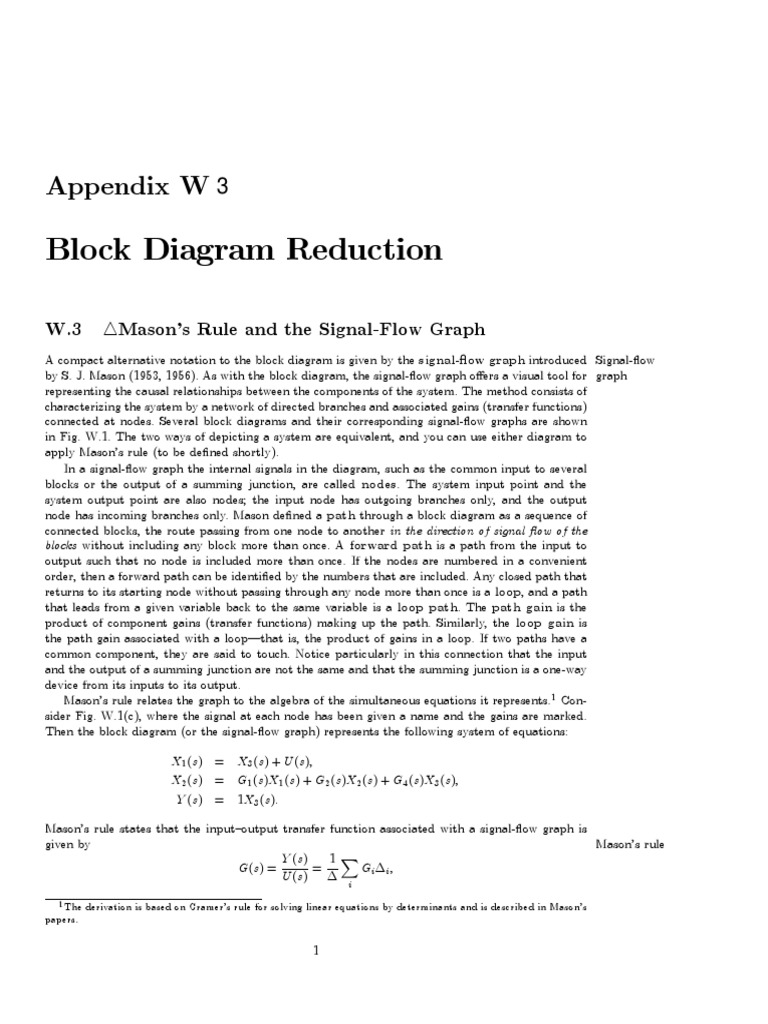 Block Diagram Reduction: Appendix W | PDF
