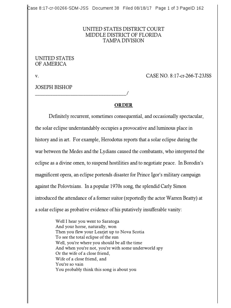 Judge Merryday Order | PDF | Eclipse | Solar Eclipse