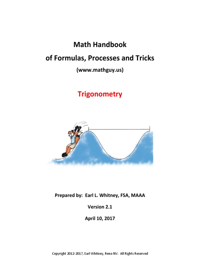 Math Handbook of Formulas, Processes and Tricks: Trigonometry | PDF ...