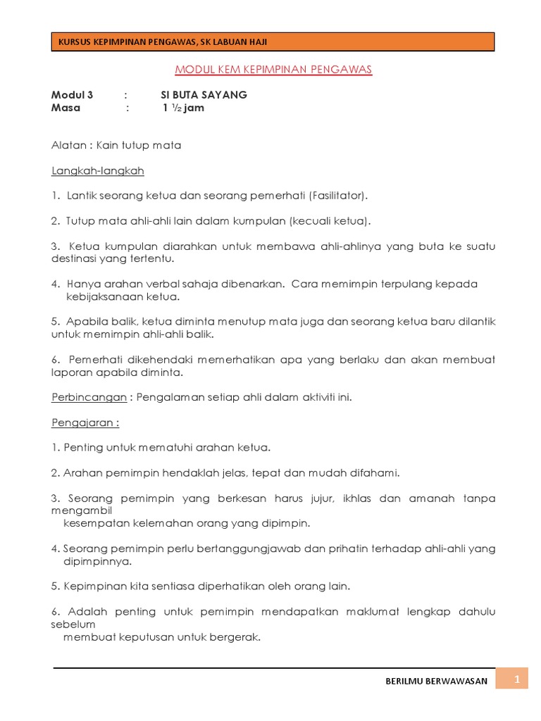 Modul Kem Kepimpinan Pengawas | PDF