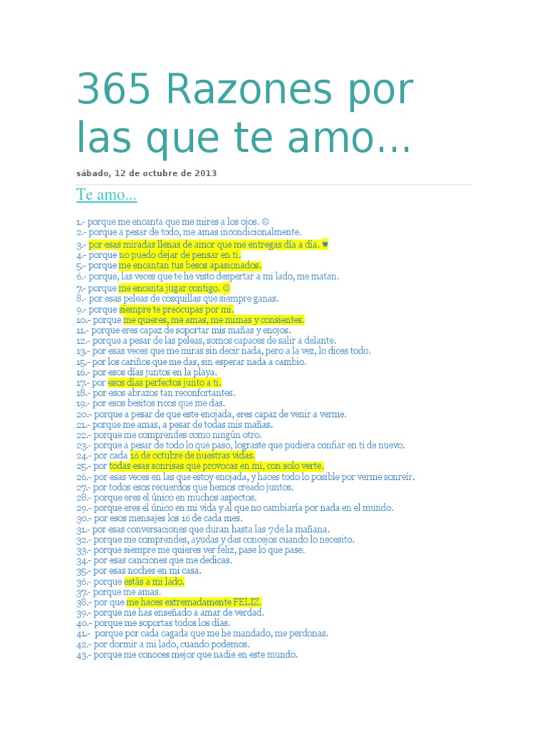 365 Razones Por Las Que Te Amo 365 Razones Por Las Que Te Amo