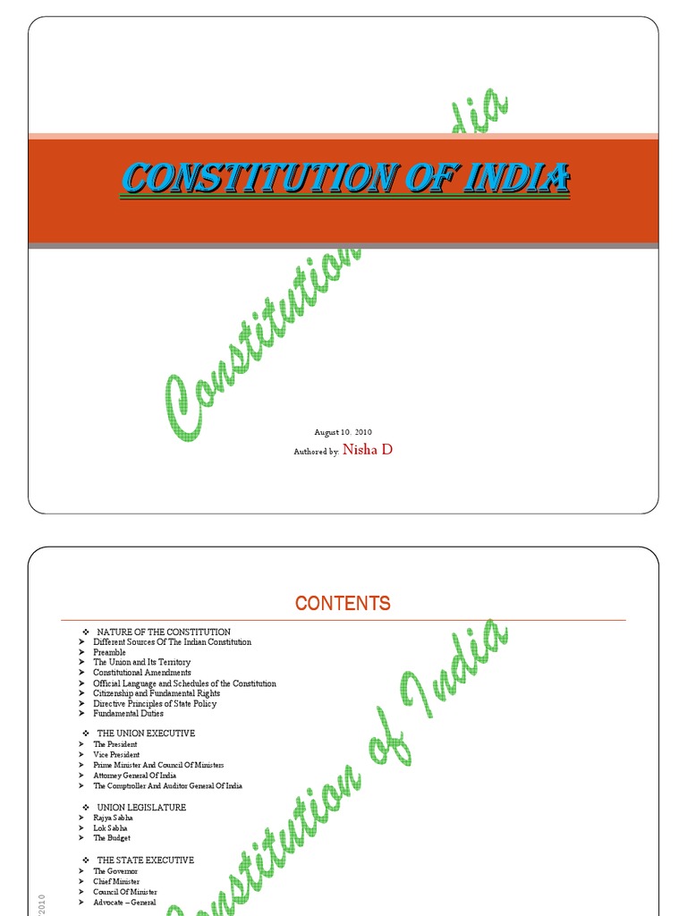 Indian Constitution | PDF | Cabinet (Government) | Prime Minister