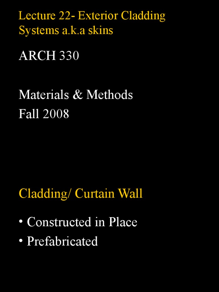 Cladding Systems Overview in Architecture | PDF | Home & Garden