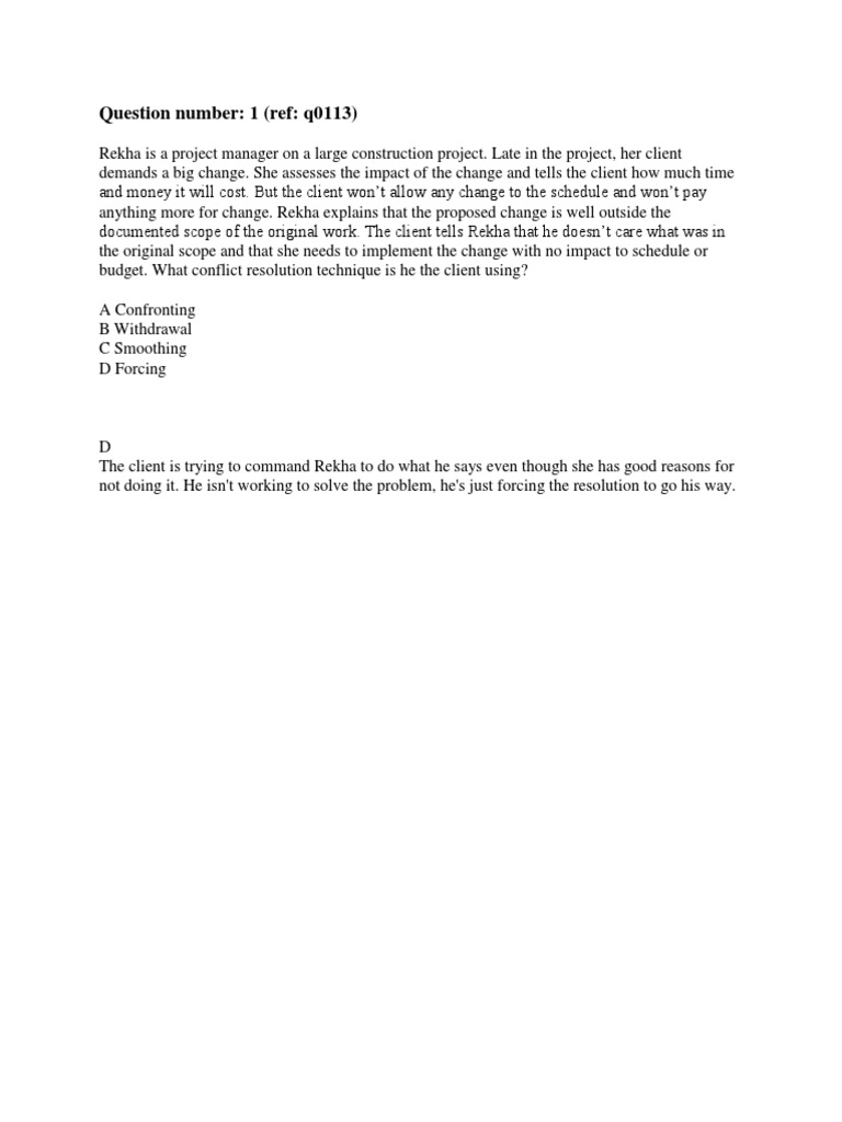 Question Number: 1 (Ref: q0113) | PDF | Business