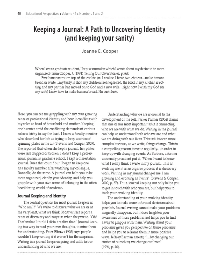 Keeping A Journal: A Path To Uncovering Identity (And Keeping Your ...