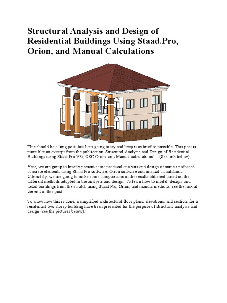 Structural Analysis and Design of Residential Buildings Using Staad ...