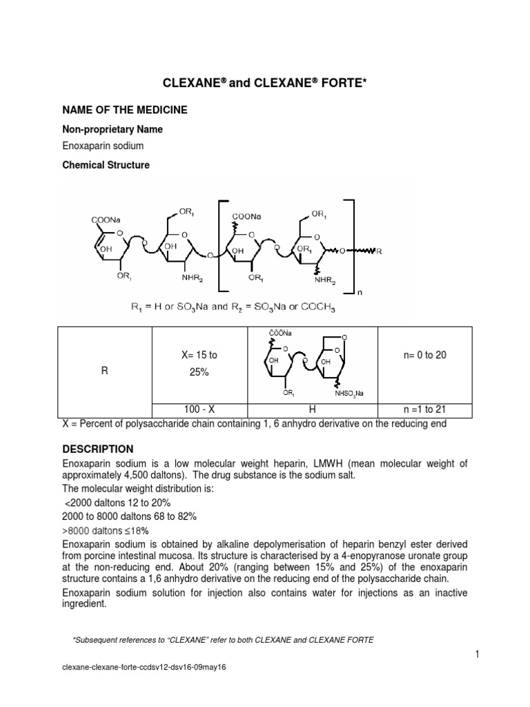 Clexane and Clexane Forte : Name of The Medicine | PDF | Thrombosis ...