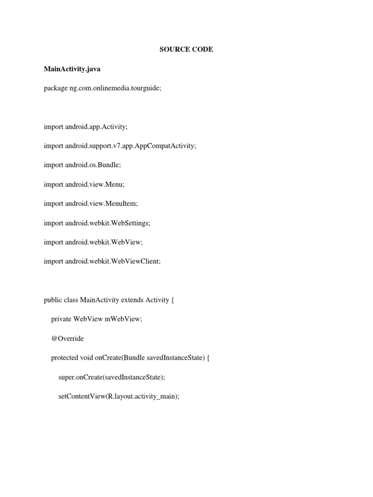 Source Code Mainactivity - Java | PDF | Java Script | Web Development