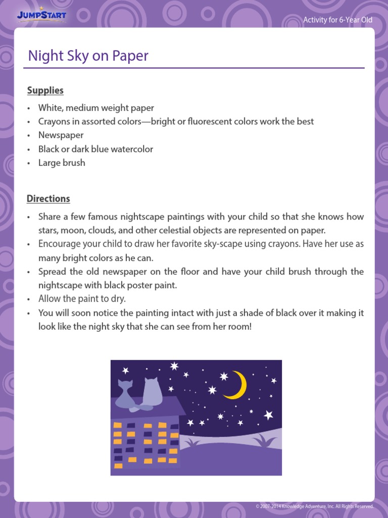 Night Sky On Paper: Supplies | PDF | Art