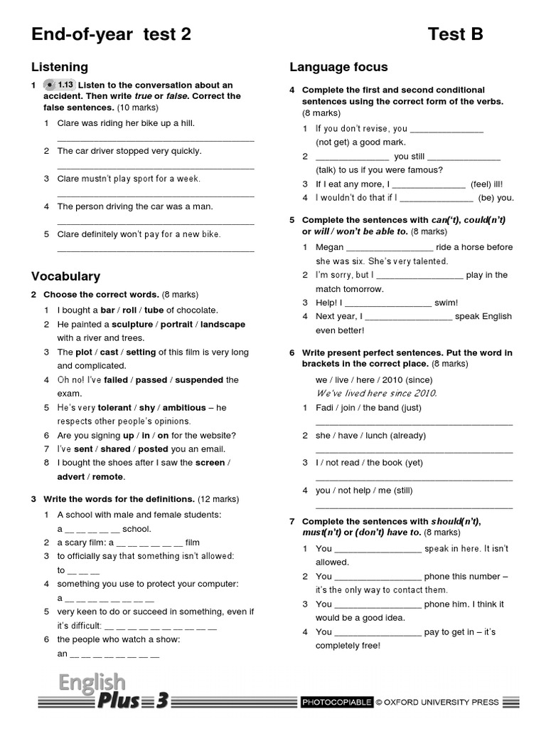 End-Of-year 2 Standard B | PDF | English Language | Internet