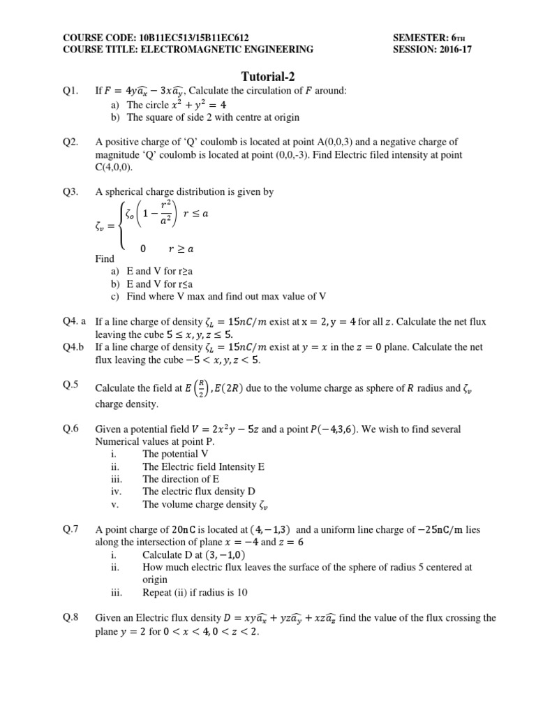 Tute 2 | PDF | Sphere | Flux