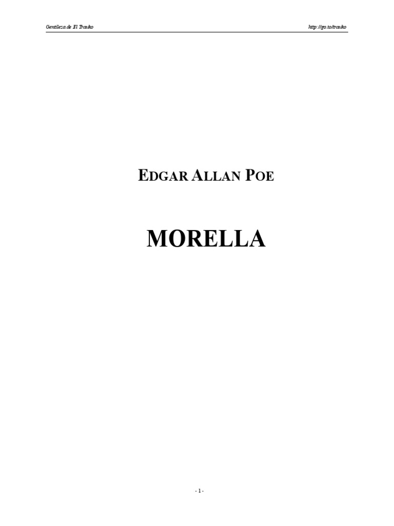 Edgar Allan Poe - Morella | PDF | Edgar Allan Poe | Alma