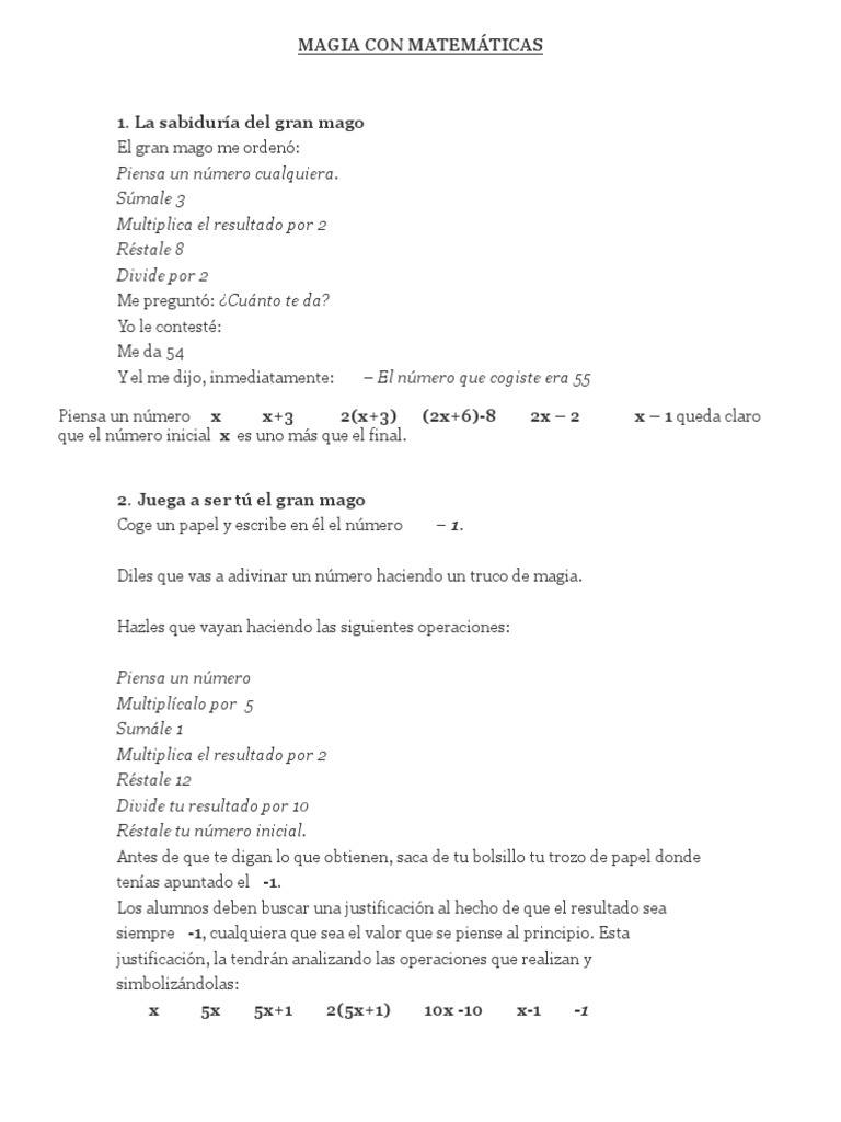 Magia Con Matemáticas | PDF